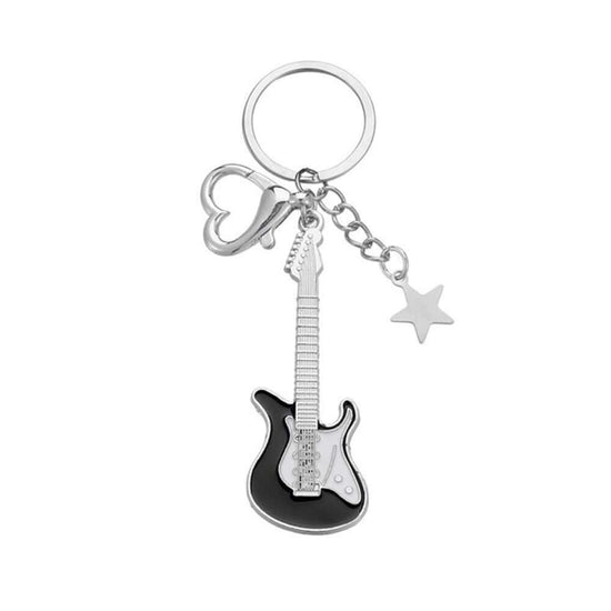 Stellar Guitar Metallic Key Chain