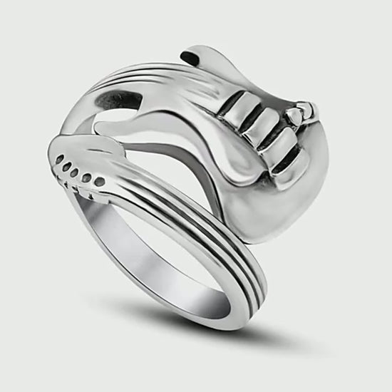 Retro 3D Premium Guitar design ring – guitarmetrics